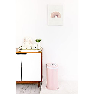 Ubbi Steel Odor Locking, No Special Bag Required, Money Saving, Modern Design, Registry Must-Have Diaper Pail, Blush Pink