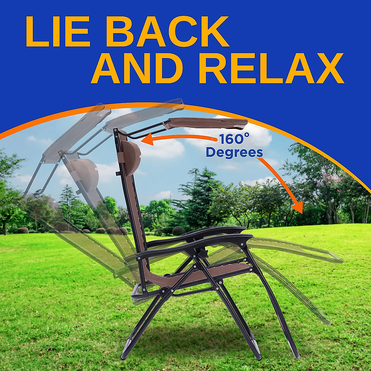 SereneLife SereneLifeHome Zero Gravity Lounge Chair, One Size, Brown