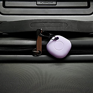 Silicone Case for Galaxy SmartTag with Keychains, 2 Pack Anti-Scratch Protective Cover with Carabiner (Pink/Purple)