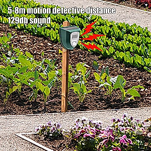 Solar Sound Alarm Motion Detector Warning Alarm Outdoor 129db Sound Security Flashing Light IP65 Waterproof All Day and Night Mode for Home Villa Yard Farm Storage Room