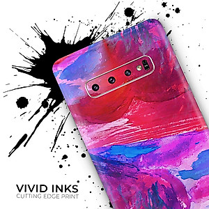 DesignSkinz Splatter Blue and Red Oil Protective Vinyl Decal Wrap Skin Cover Compatible with The Samsung Galaxy S20 (Screen Trim & Back Glass Skin)