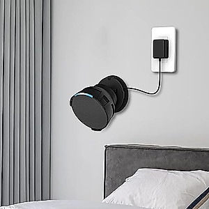 AdteMp Compatible with Echo Pop Holder,Wall-Mounted Echo Pop with Integrated Cable Management,Echo Pop Stand Mount, Speaker Accessories Rack (Black)