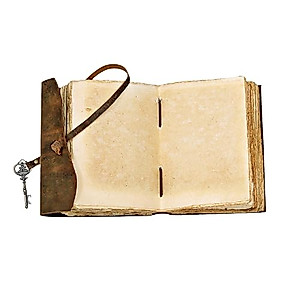 cuero Compass Vintage Leather Journal Antique Handmade Bound Journal with Deckle Edge Paper Diary Leather Sketchbook Drawing Journal Notebook Great Gift Men & Women (6X8 Inch)