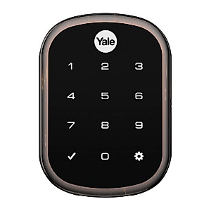 Liftmaster myQ Key Free Smart Lock with Touchscreen, Deadbolt, Oil Rubbed Bronze with myQ Smart Garage Control Control (LMDBPACK-OB & 821LMC)