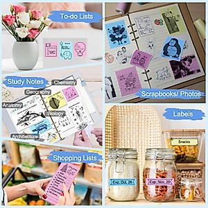 Vicbear 15 Rolls Thermal Sticker Paper for Mini Printer Sticker Maker, Including 9 Colored and 6 White Mini Printer Sticker Paper, Self-Adhesive Mini Thermal Printer Sticker Paper, 57 x 25 mm