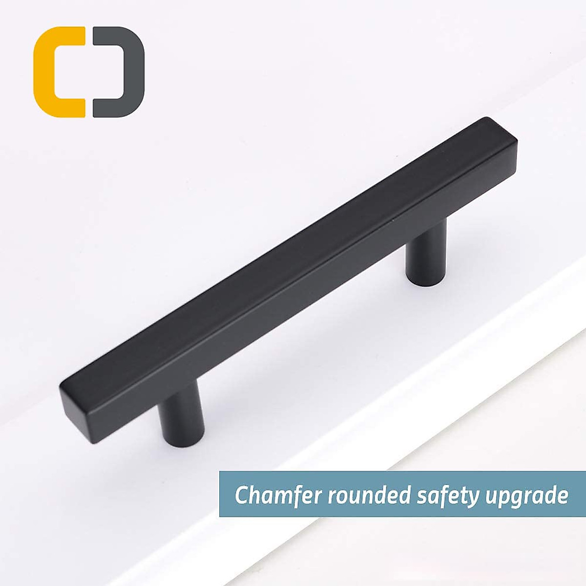 goldenwarm 8 Pack Black Cabinet Pulls 2-1/2 inch Kitchen Hardware Black Cabinet Handles Square Drawer Pulls Mordern Bar Pulls Bathroom Door Hardware 2-1/2in Hole Centers