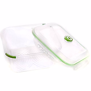 Ozeri INSTAVAC Green Earth Food Storage Container Set, BPA-Free 8-Piece Nesting Set with Vacuum Seal and Locking Lids