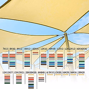 Shade&Beyond 8' x 10' Sun Shade Sail Canopy Rectangle Sand, UV Block Sunshade for Backyard Yard Deck Outdoor Facility and Activities