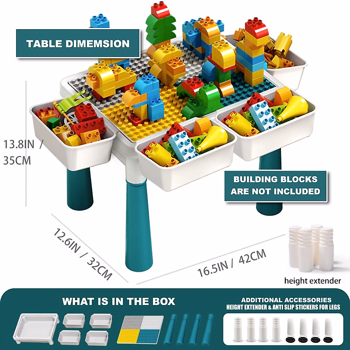 Pairez Toys Sensory Table & Chair Set for Toddler, Kids Activity Table, for Playing Building Blocks, Sand & Water, Color Dough.