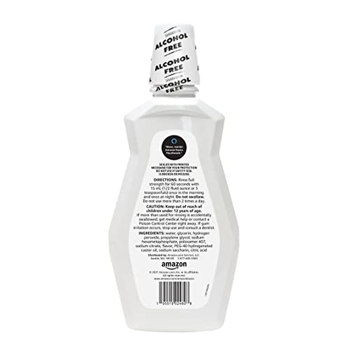 Amazon Basics Teeth Whitening Mouthwash, Alcohol-Free, Clean Mint, 32 Fluid Ounces, 1-Pack, Previously Solimo