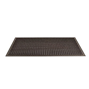 NoTrax 3' x 5' Lightweight Restaurant Rubber Floor Mat with Drainage Holes, Anti-Fatigue Mats, Black, T30 Competitor, T30S0035BL