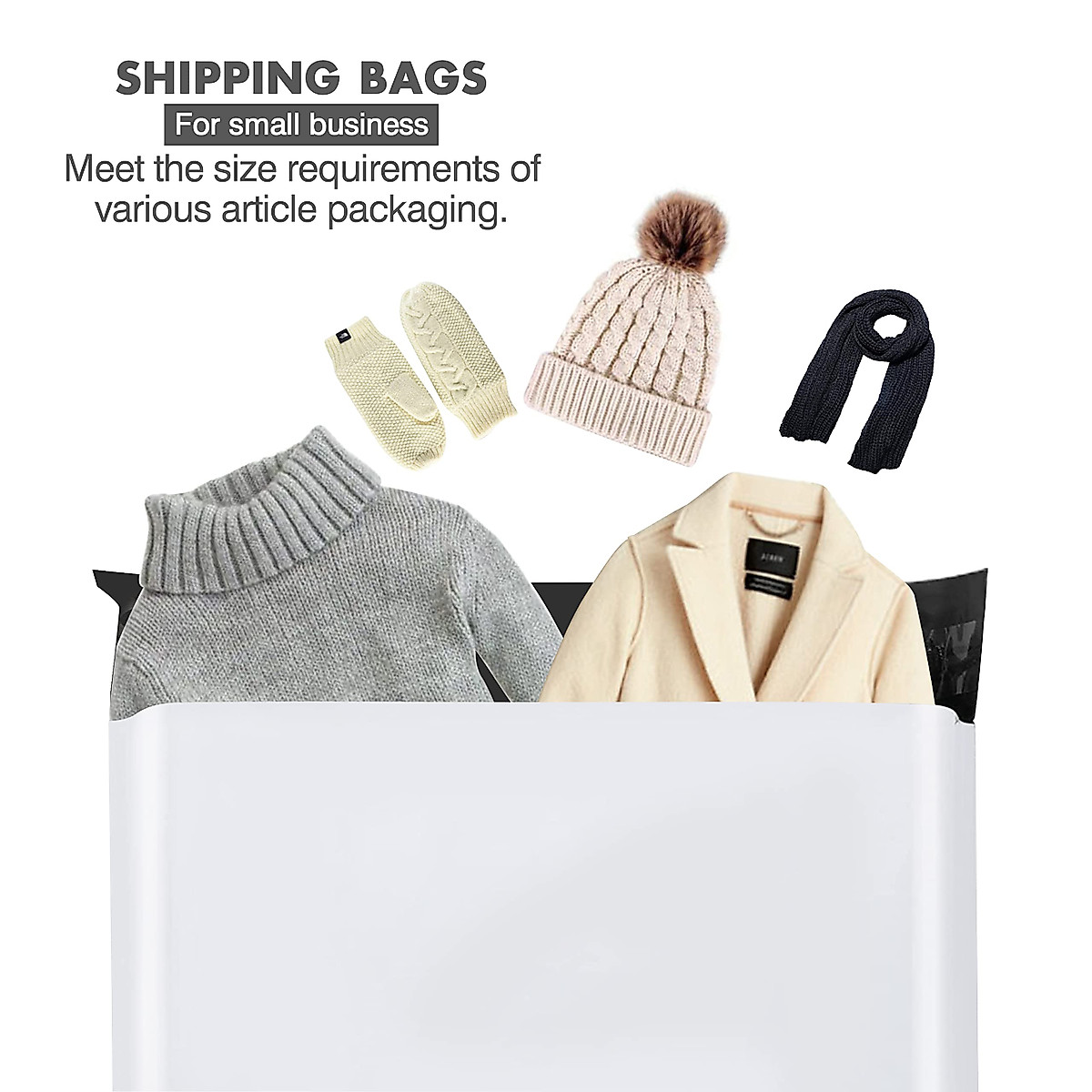 EIt White Returnable Poly Mailers, 100 Pack, Small Business Packaging Supplies,Shipping Bags, Shipping Envelopes, Strong Self-Seal Tear-resistant (6X9 100PC)