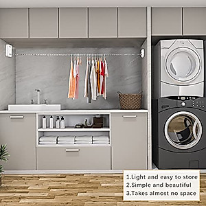 Retractable Clothesline Indoor Outdoor Clothes Line 14ft, Wall Mounted Heavy Duty Retractable Clothesline Laundry Line Retractable Can Hanging Clothes 55lb, Clothes Drying line Best Gift for Family