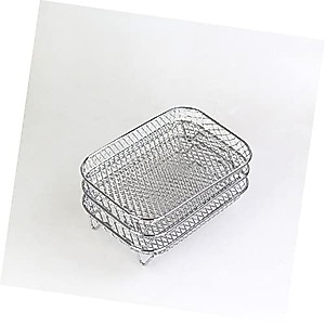 Air fryer liner Inner Basket Toast Three- Kitchen Oven Dehydrator Non-stick Dehydration Round Multi- Grill Fryer Steaming Tool Convenient Cooling Grilling Racks for Cooker Outdoor Stockpot Acce (Colo