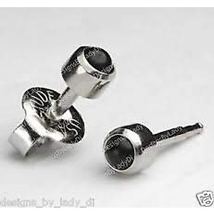 Studex Sterilized Piercing Earrings Ear Studstainless Black Onyx12 Pair Individually Pkreg.