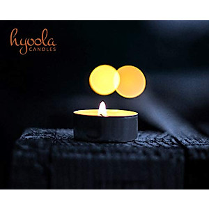 HYOOLA Beeswax Tealight Candles in Aluminum Cup - 48 Pack - 100% Pure Natural Beeswax Candles