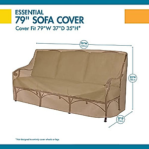 Duck Covers ESO793735 Essential Water-Resistant 79 Inch Sofa Cover,79W x 37D x 35H, Patio Furniture Covers