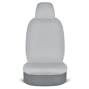 Carbella 2-Pack Sheepskin Car Seat Covers, Soft Plush Comfy Faux Fur Car Seat Covers Front Seats, Cute Automotive Seat Protectors Seat Covers For Cars, Car Accessories for Women (Gray)