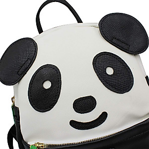 MINGSEECESS Womens Cute Panda Pattern Backpack Purse Pu Leather Travel Bag Small Casual Shoulder Daypack