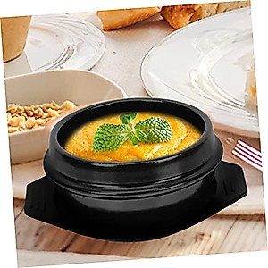 Yardenfun 1pc Korean Miso Soup Pot Korean Spoons Portable Stove Japanese Soup Bowls Kimchi Jjigae Pot Ceramic Stew Pot Stew Soup Pot Kitchen Cookwares Korean Ceramic Casserole Home Stove Pot