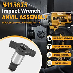 N415875 1/2" Anvil Replacement Impact Wrench Anvil Assembly, Fit for Dewalt/Black & Decker 18V 20V MAX XR for DCF899HB type1-3,DCF899HP type1-3
