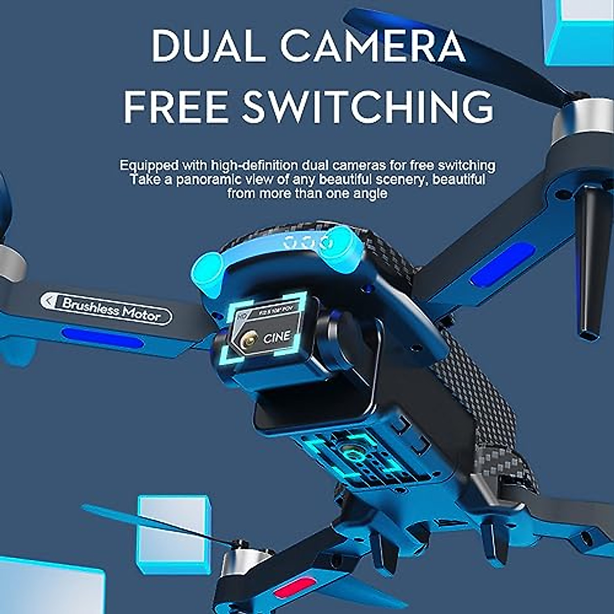 RKSTD Foldable FPV RC Drone, Voice Gesture Control RC Quadcopter, With HD WiFi Camera, Auto-hover, Waypoint Flying, Fixed Altitude, Suitable For Adults Beginners And Children