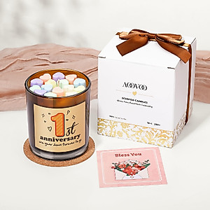 One Year Anniversary Candle Gifts for Him Her - 1st Anniversary Wedding Gifts for Couple, 1 Year Anniversary Unique Gifts for Girlfriend Boyfriend, 10 oz Lavender Candle