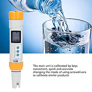 plplaaoo PH Meter, 0.1 High Accuracy,0-14PH Range,Digital PH Tester Pen, Portable Water Quality Tester with Lanyard,Easy to Calibrate Replacement Probe Water PH Tester Fits Household Drinking,Pool