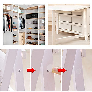 3 Sheets Screw Hole Stickers, 54 in 1 Self Adhesive Screw Covers Caps PVC Material Dustproof Sticker for Wooden Furniture Accessories (0.83inch/21mm, White)