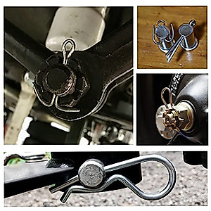 60 Pcs Cotter Pin Hair Pin Assortment Kit, Zinc Plated R Clip Key Fastener Fitting Set for Use on Hitch Pin Lock System Automotive Marine Tractors Mower Carts Truck Engine Repair, 12 Size 2 Style