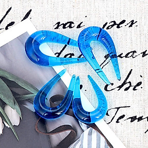 YOFANST 2pcs U-Shape Glass Tapers Blue Handmade Hanger Earrings Piercing Gauges 00G