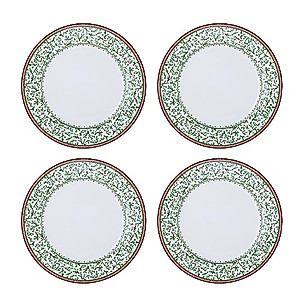 Mikasa Holiday Traditions Dinnerware Set with Mugs (16 Piece), Green, White