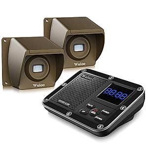 Wireless Driveway Alarm 1800 Feet Long Range Motion Sensor Alert System Driveway Detector for Home with 1800mAh Rechargeable Battery (1&2-Brown)