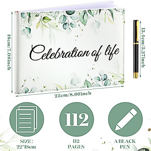 Patelai Funeral Guest Book with Pen Memorial Service Celebration of Life Guest Book Sign in Book for Funeral Leather Cardinal Guest Book in Loving Memorial Gift, 112 Pages(Celebration of Life)