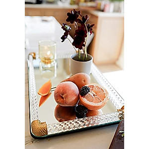 Maison Tray — by Alice Lane Home Collection — Gold, Glass, and Brass — Large and Elegant Decorative Platter — Coffee Tables, Home, Kitchen and Bathroom