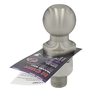 CURT 40051 Stainless Steel Trailer Hitch Ball, 3,500 lbs, 1-7/8-Inch Diameter, 1 x 2-1/8-Inch Shank