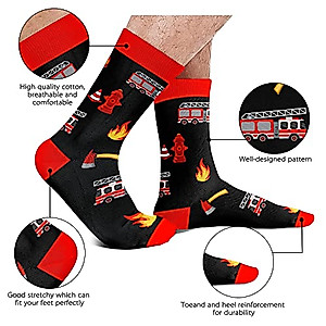 Funny Socks for Men and Women - If You Can Read This Fireman is Off Duty Novelty Crew Socks - Mens Boys Teens Crazy Colorful Funky Cotton Socks-Valentines Day Gifts Christmas Stocking Stuffers