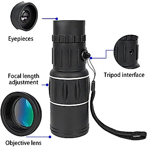 PankooMonocular 16X52 Hd Monocular for Adults-FMC Compact Monocular Handheld monocular Telescope for Birds Watching, Wildlife, Concert,Focus Scope with Wrist Strap, Gifts for Children