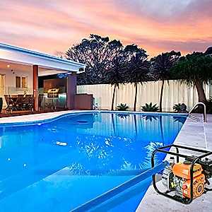 Gonioa 2 inches x 25 FT Heavy-Duty PVC Swimming Pool Backwash Hose, Reinforced Discharge Hose with Clamp for Swimming Pools, Blue