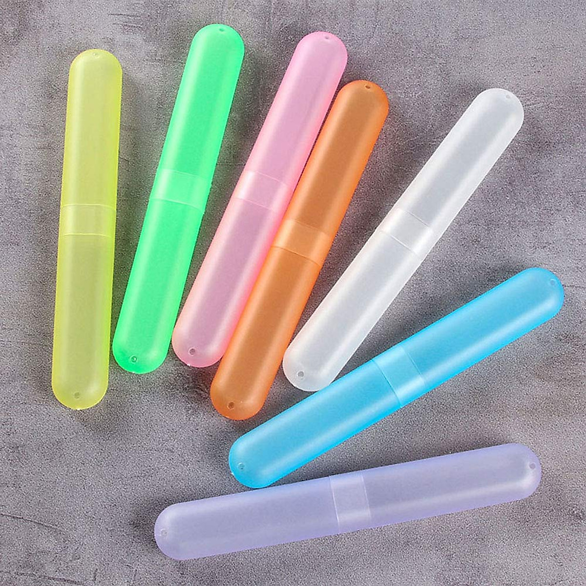 Travel Toothbrush Case,Portable Plastic Toothbrush Box Mixed Color Toothbrush Travel Holder Case Storage Cover(7 Pack)