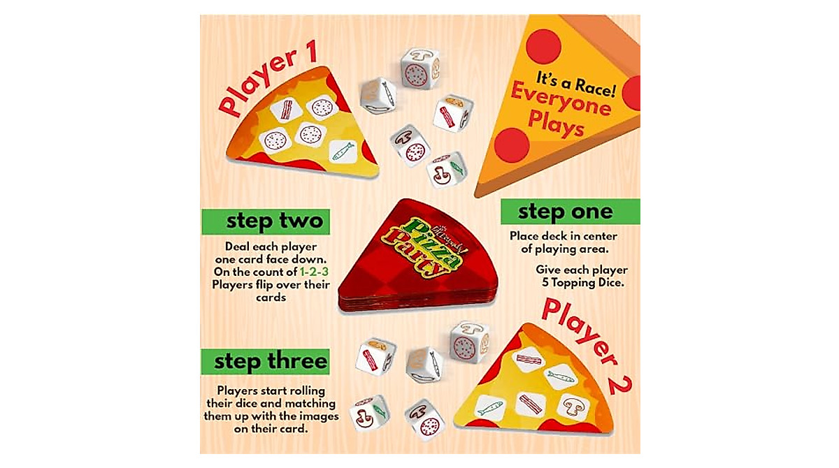 Pizza Party Dice Game by University Games - Fun for All Ages