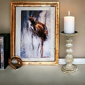 Hosley Set of 2 Natural LED Wooden Pillar Candle Holder 11" High, Country Style Ideal Gift for Wedding Party Home Spa Reiki, Aromatherapy Settings LED Votive Candle Gardens