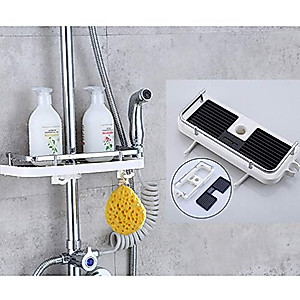 Zerodeko Shower Organizer Hanging Shower Caddy Shelf with Hooks Storage Rack Organizer No Drilling Wall Mounted Bathroom Basket Kitchen Condiments Rack for Shampoo Conditioner Bathroom Accessories