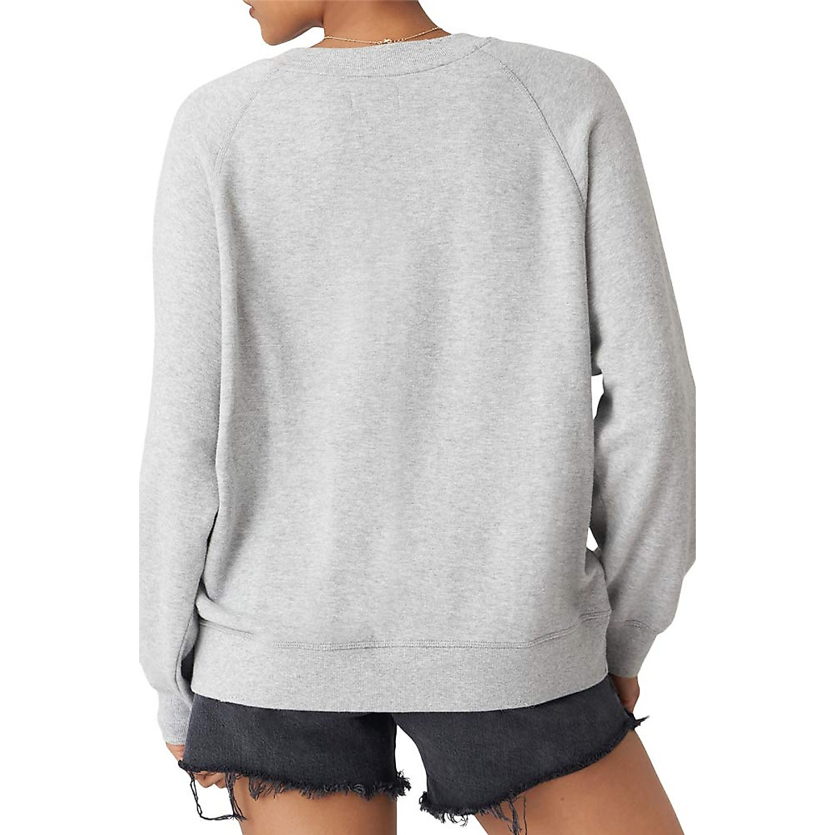 Bandier x Sincerely Jules_The Juniper Crew Neck Sweatshirt Vintage Heather Grey Embroidered-M