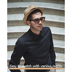 Zylioo Small Straw Fedora Hats,Short Brim Panama Hats for Petite Heads,Little Beach Sun Trilby Hat