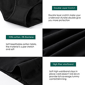 Annenmy Women's High Waist Cotton Underwear Soft Brief Panties Regular and Plus Size (X-Large, Dark Colors, 5-Pack)