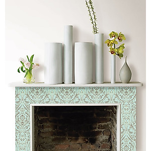 NuWallpaper NU2079 Nomad Damask Peel & Stick Wallpaper, Blue