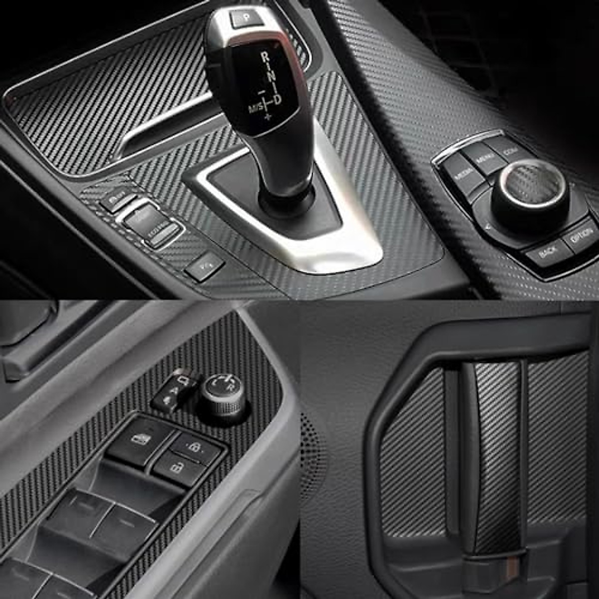 GRTHTATI 1FT X 5FT 3D Carbon Fiber Vinyl Wrap for Cars Interior & Exterior Automotive Vinyl Wraps with Air Release Channel Including Vinyl Wrap Tool Kit