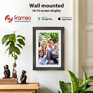 FRAMEO 32GB WiFi 10.1 Inch Digital Picture Frame with IPS Touch Screen, Effortless One Minute Setup to Share Photos or Video,Gift for Friends and Family