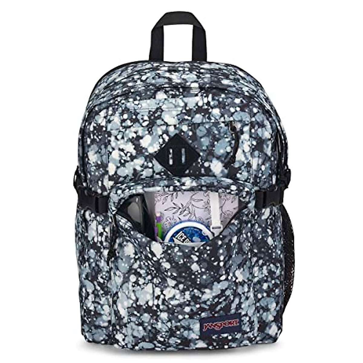 JanSport Main Campus Backpack - Travel or Work backpack w 15-Inch Laptop Sleeve and Dual Water Bottle Pockets, Batik Dots